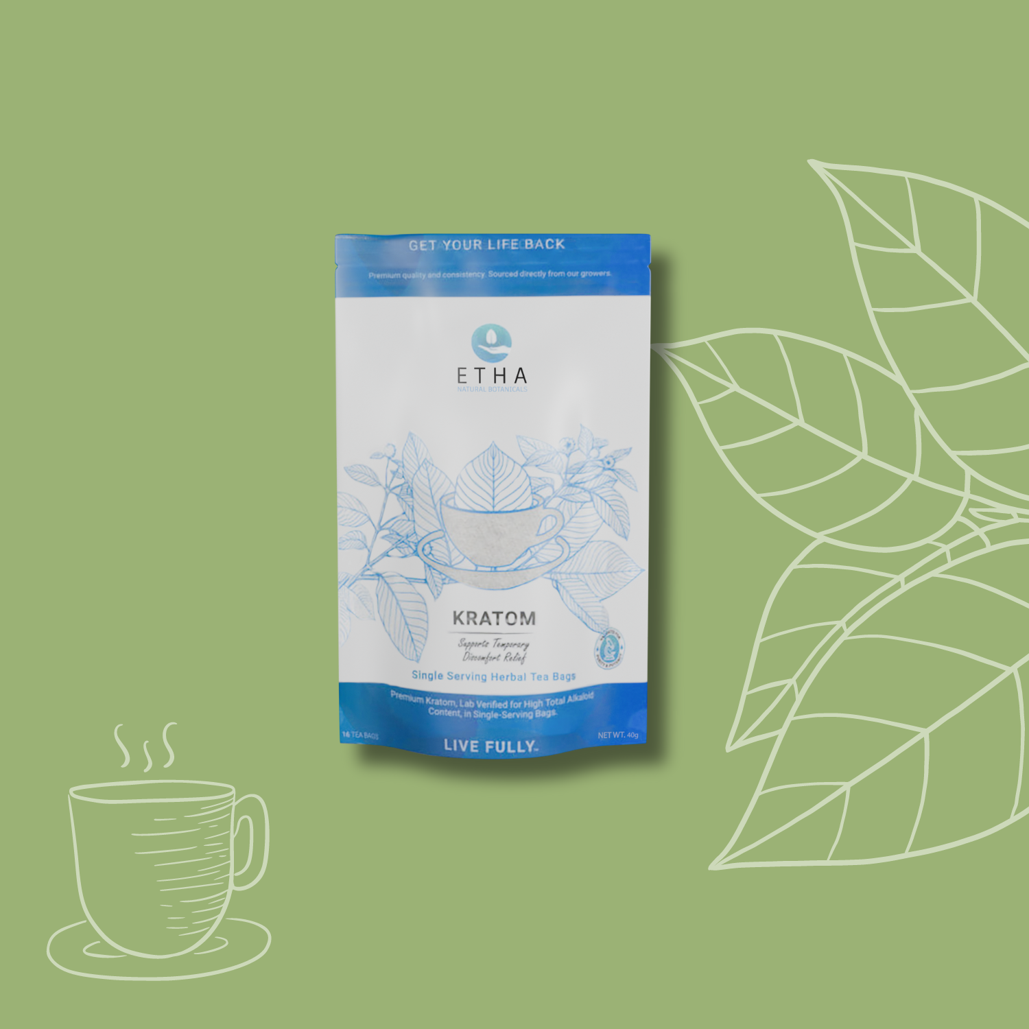 Green Kratom Tea Bags - 16 Count – ETHA Natural Botanicals